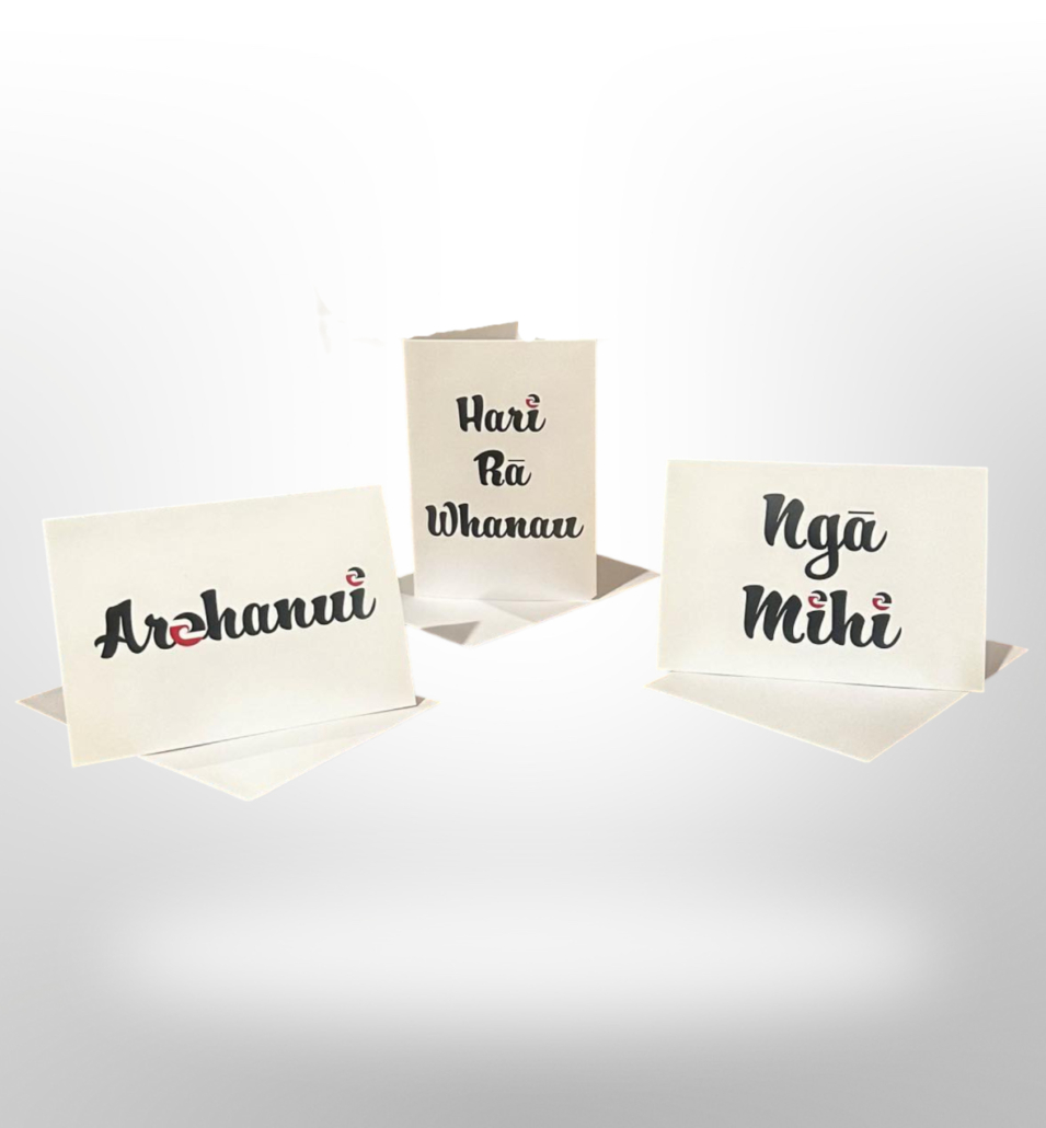 Arohanui, Nga Mihi & Hari Ra Whanau Greeting Cards - TINO RANGATIRATANGA